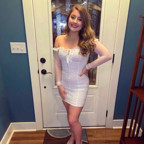 Windsor | Dresses | Sheer White Party Dress | Poshmark